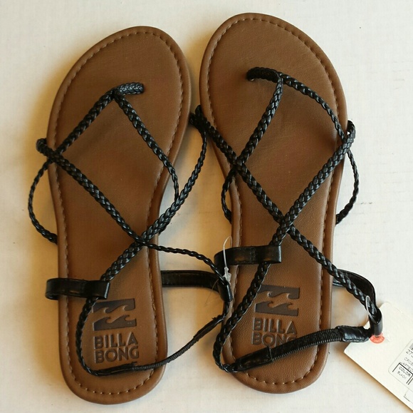 Billabong | Shoes | Billabong Black Braided Strappy Sandals | Poshmark